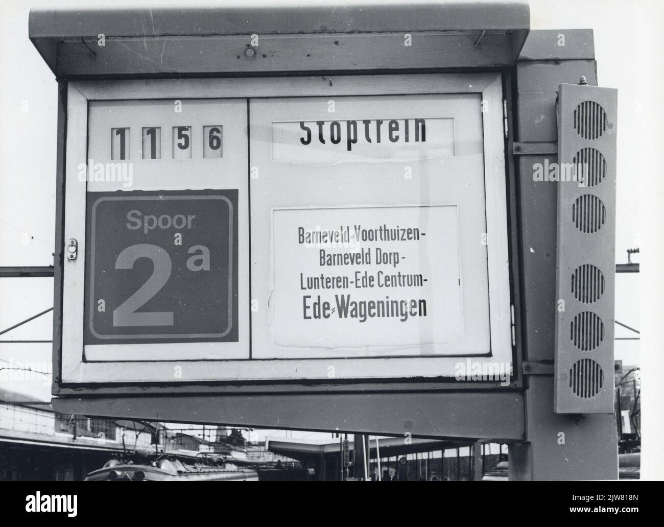 Image of a central train indicator (CTA) on the platform of the N.S ...