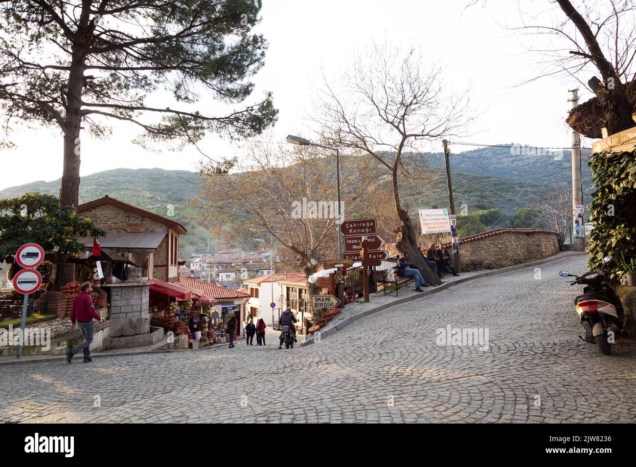 Birgi, Izmir Turkey - 03.16.2019: Street view of Birgi and shopping ...