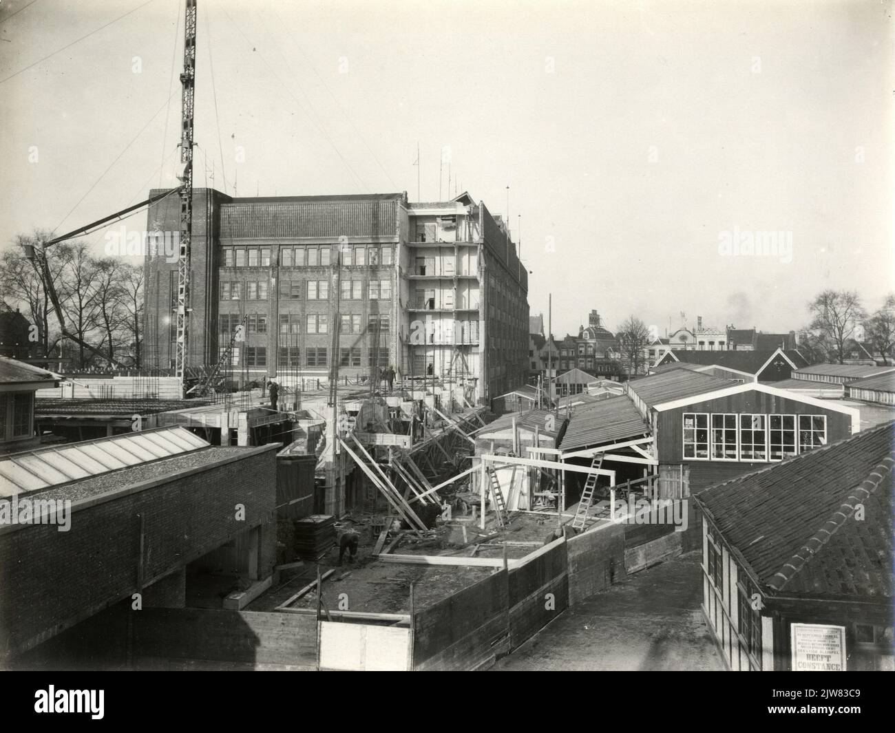 View of the Vredenburg in Utrecht, during the construction of the ...