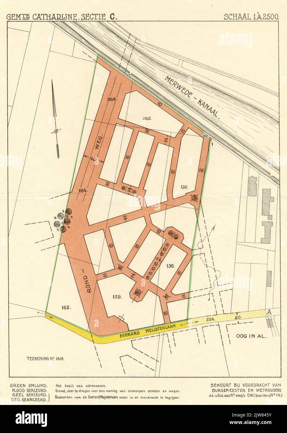 Map of the site between the Merwedekanaal and Everard Meijsterlaan in ...