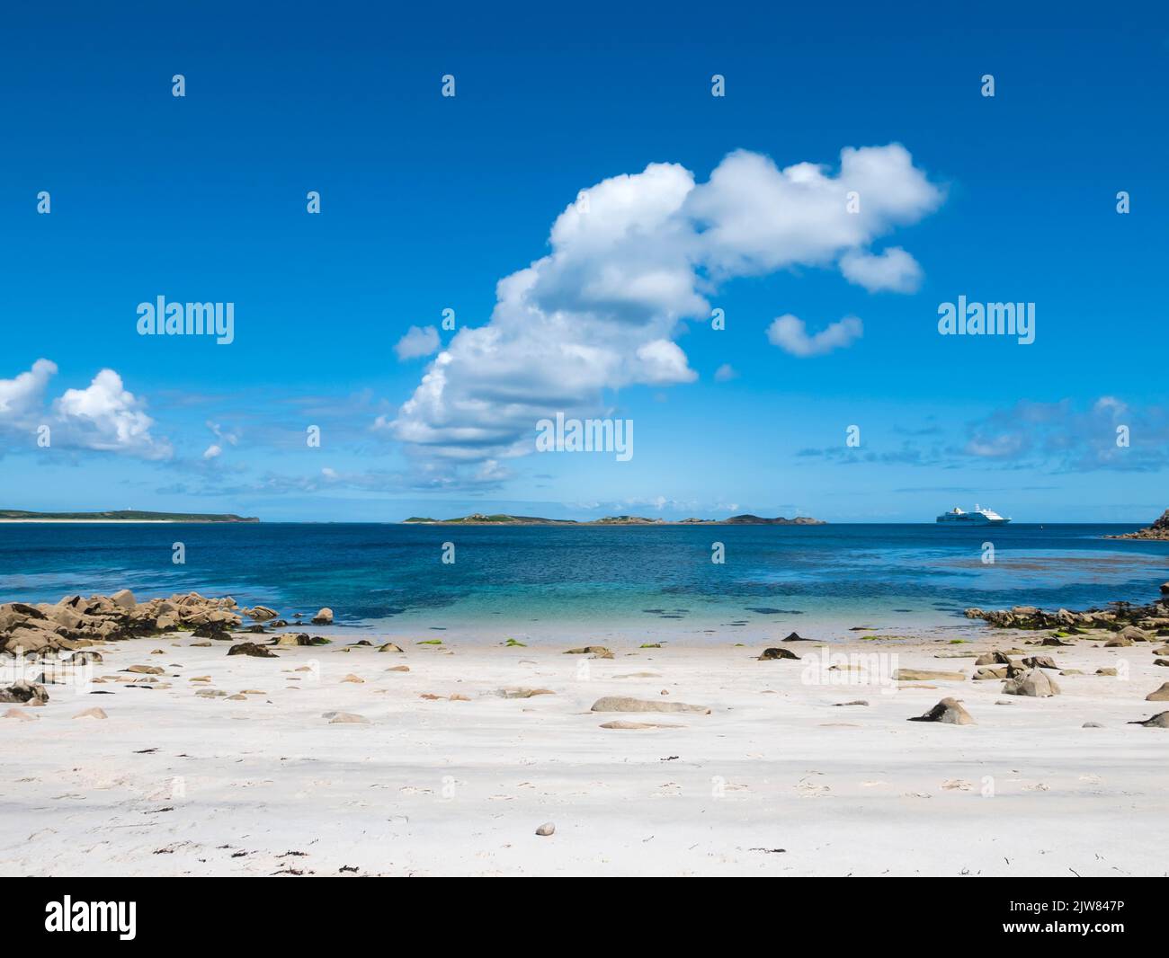 Bar Point beach, St Mary's Isles of Scilly, Cornwall, England, UK Stock ...
