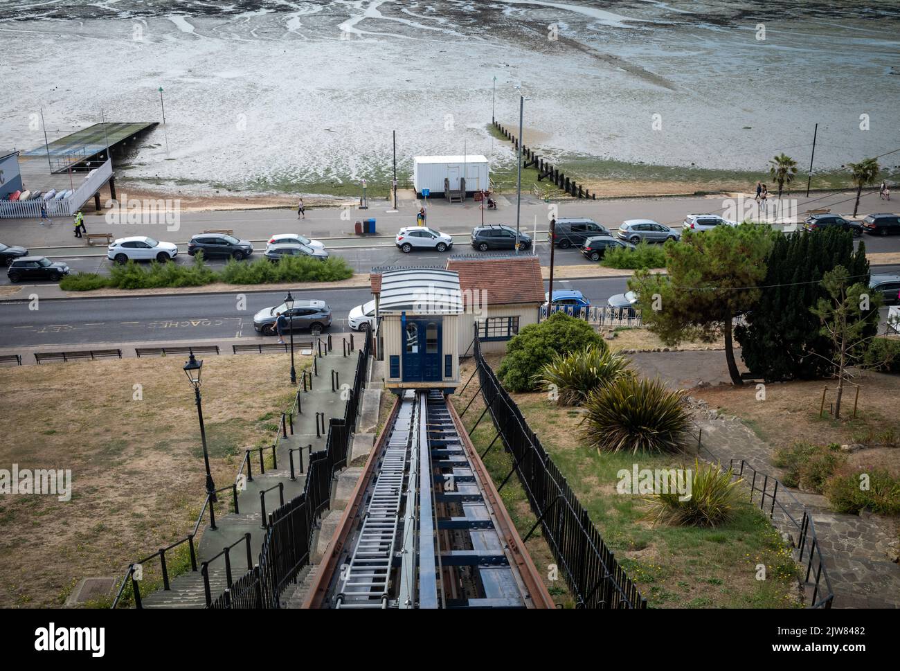 The Cliff Lift, a funicular railway in Southend-on-Sea, Essex, UK ...