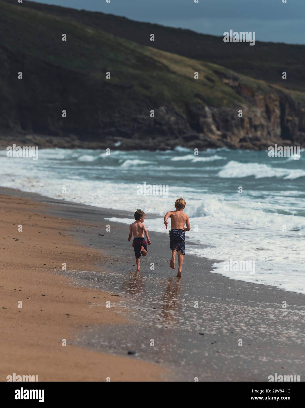 Brothers in arm, my two boys enjoying Praa Sands beach. Perfect for ...