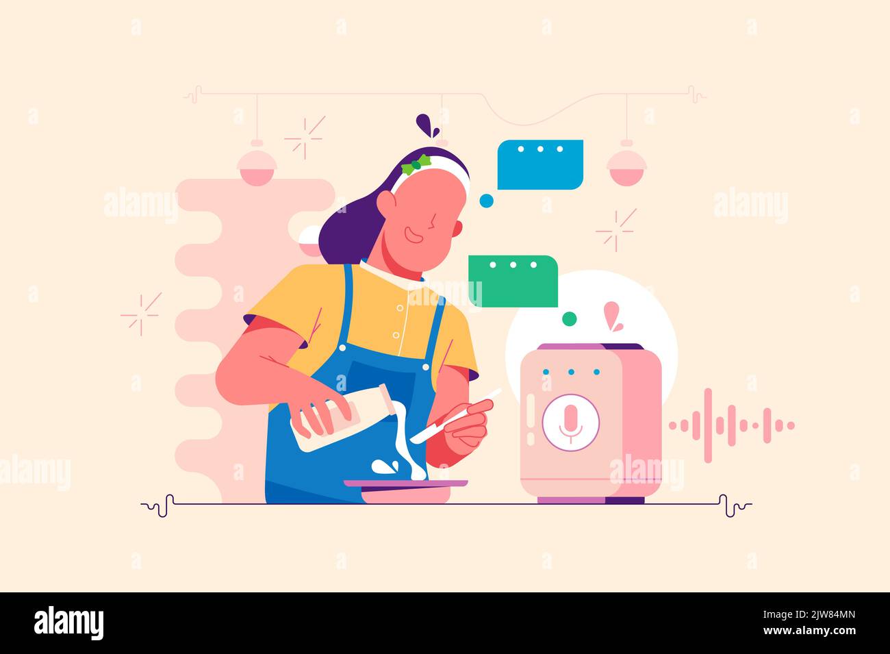 Virtual assistant kitchen Stock Vector Images - Alamy
