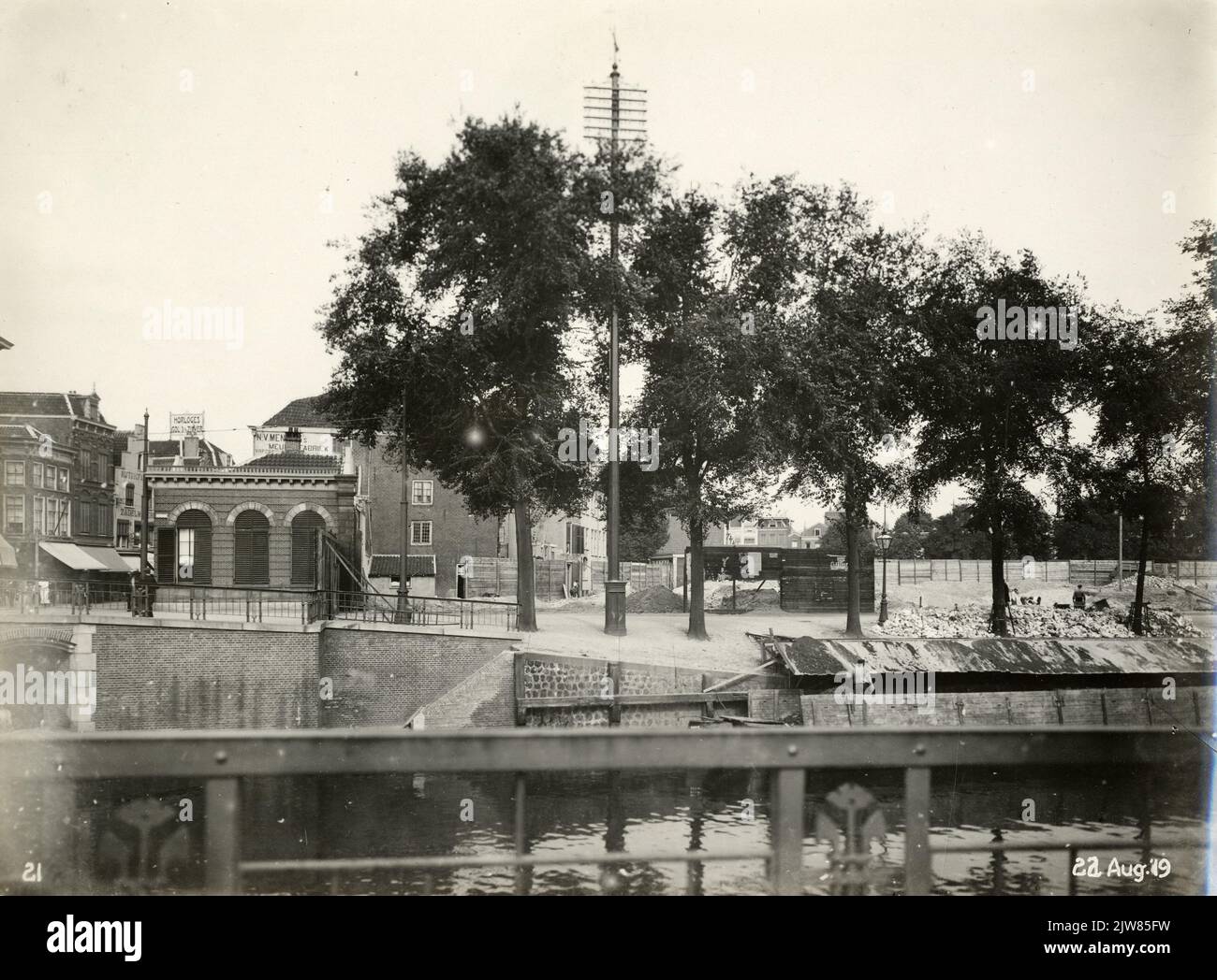 View of the Rijnkade in Utrecht, with the demolition work on the right ...