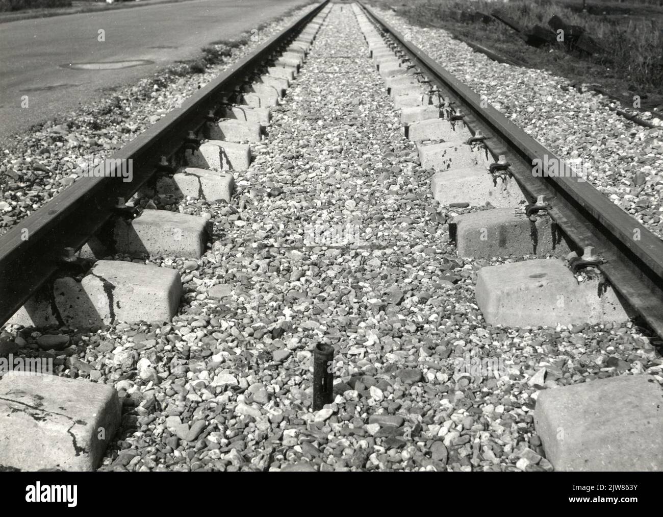 Image of concrete sleepers (concrete block track) in the by the N.S ...