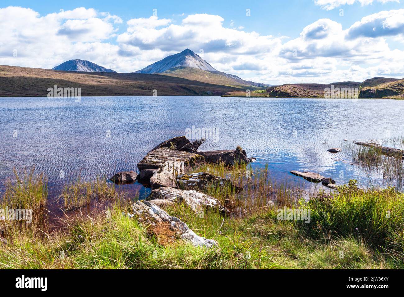 Lough Agannive is a freshwater lough in County Donegal, Ireland Stock ...