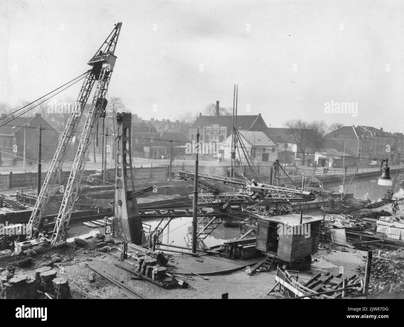 View of the Dambrug collapsed during the demolition over the Leidsche ...