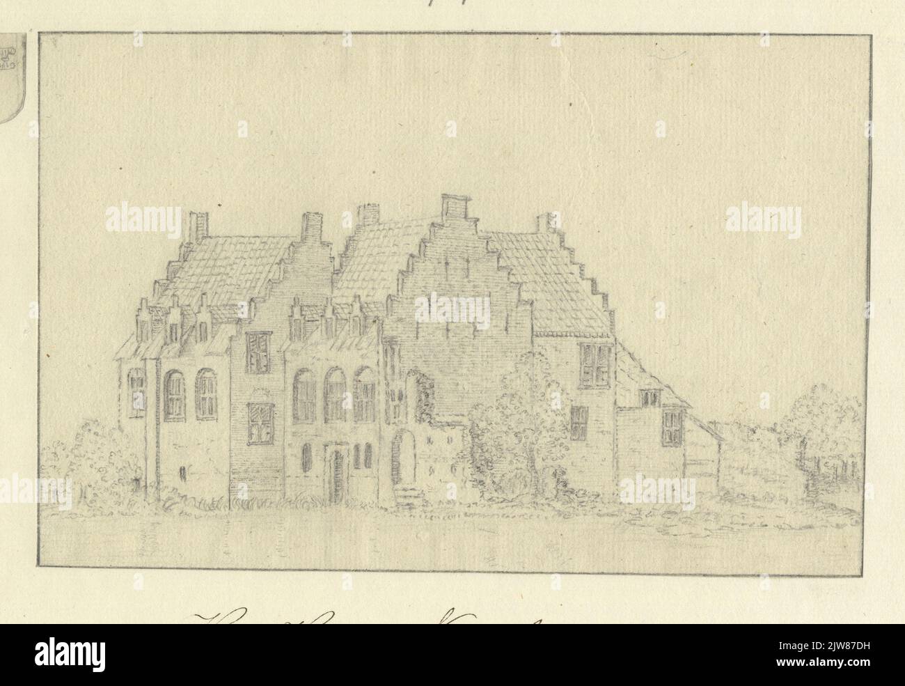 View of the Nijeveld castle near Veldhuizen, from the northeast.n.b ...