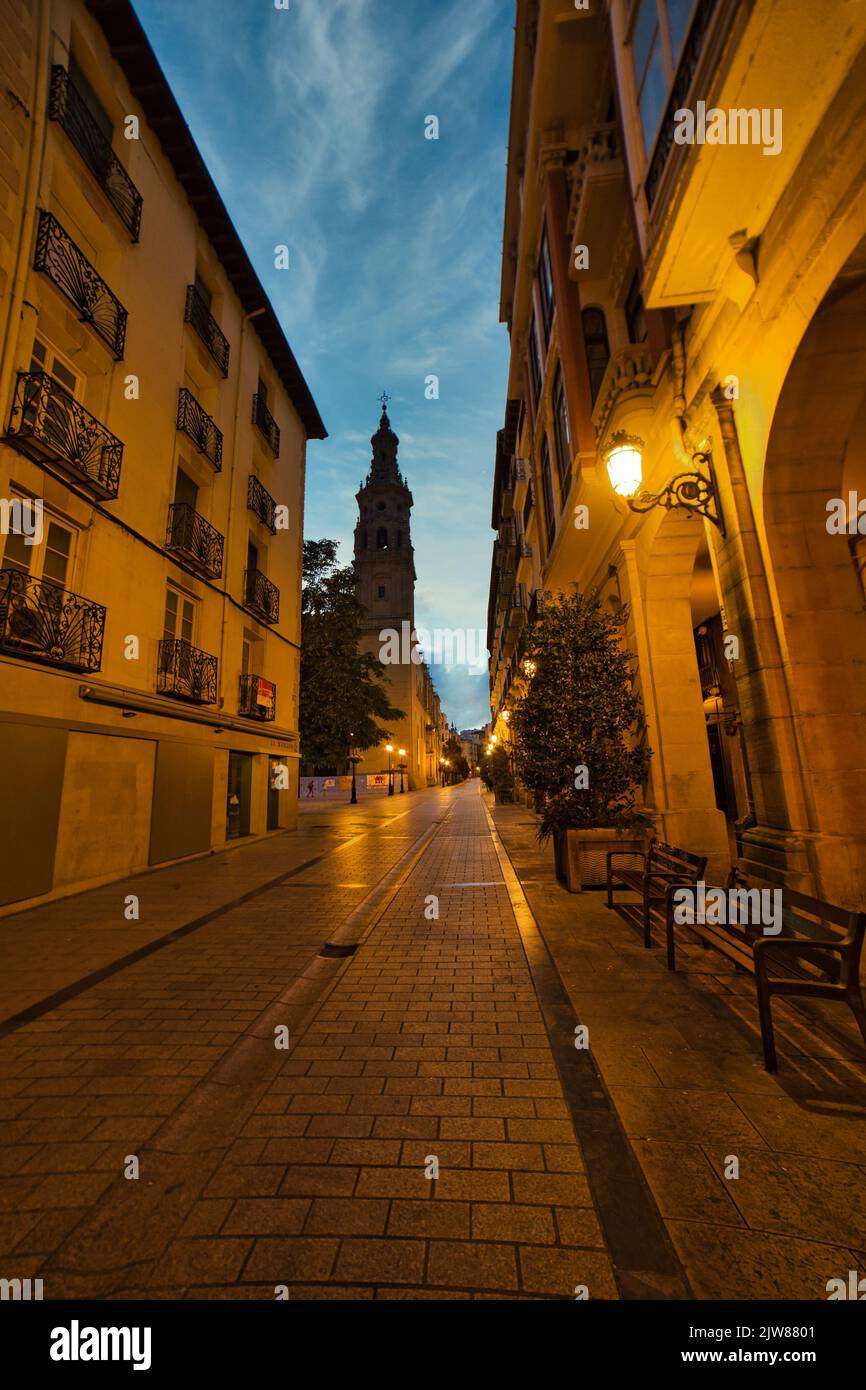 A vertical shot of Dome Cathedral with the narrow path at night Stock ...
