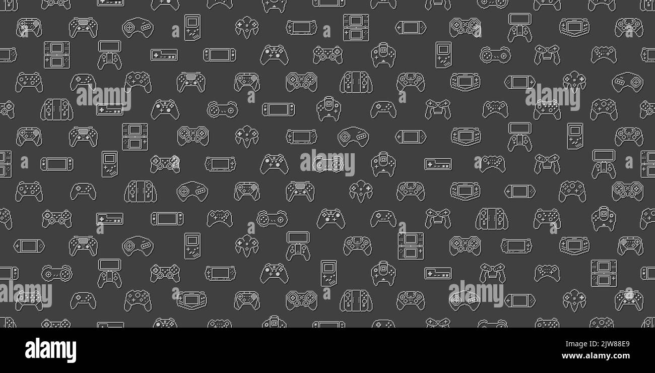 Video Game Controller Background Gadgets And Devices Seamless Pattern Eps10 Vector Pixel Art