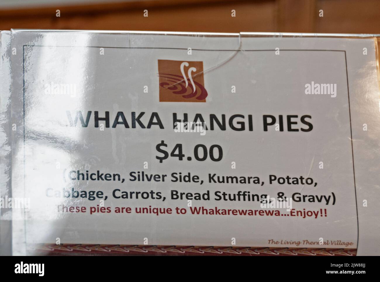 Whaka Hangi pies as part of the Maori lunch menu at the Stock Photo - Alamy