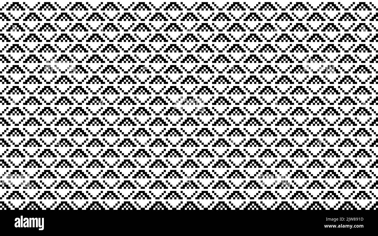 Monochrome geometric grid Pixel Art style background Modern black and ...