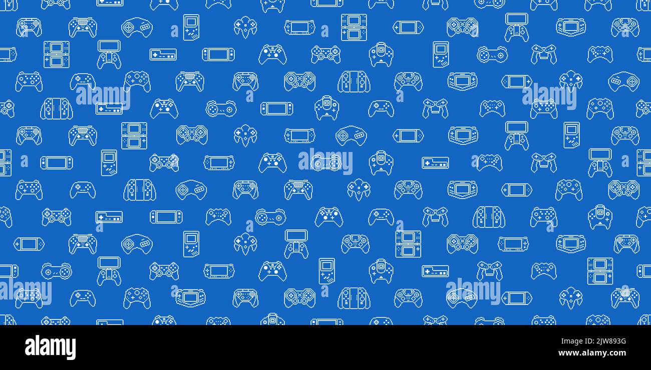 Video game controller background Gadgets and devices seamless blue ...