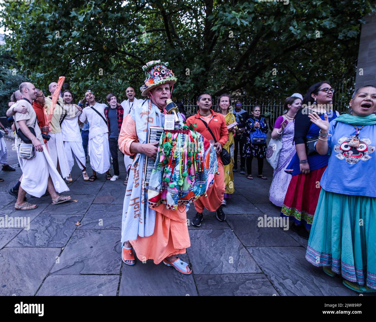 London UK Sunday 4th September 2022 Huge wooden carts were pulled by ...