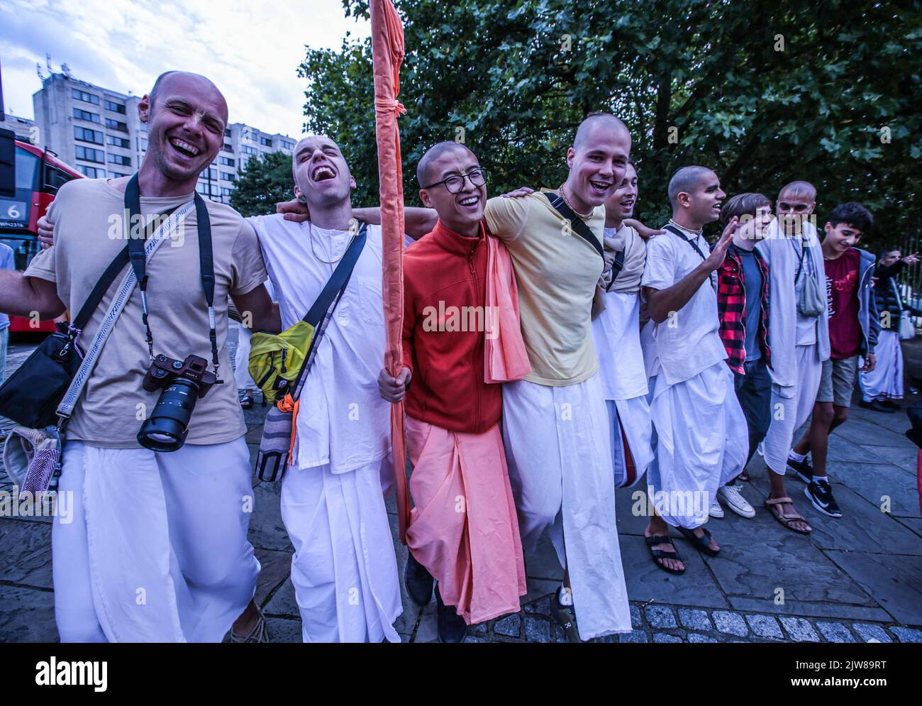 London UK Sunday 4th September 2022 Huge wooden carts were pulled by ...