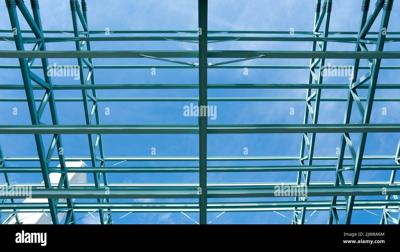 Steel construction frame of a convention center building Stock Photo ...