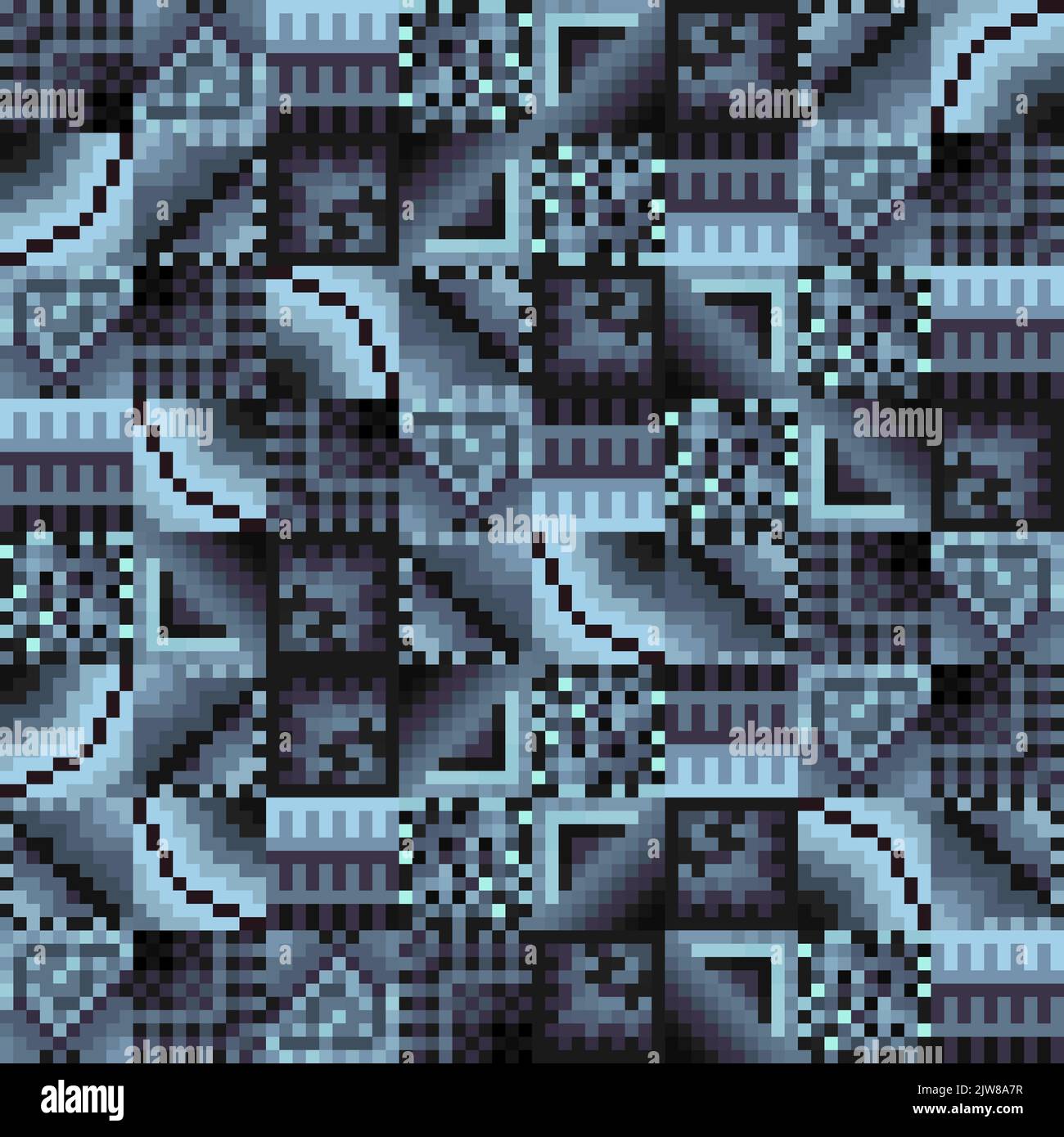 Geometric Grid Background Modern Colorful Abstract Multicolored Texture Seamless Pattern Pixel