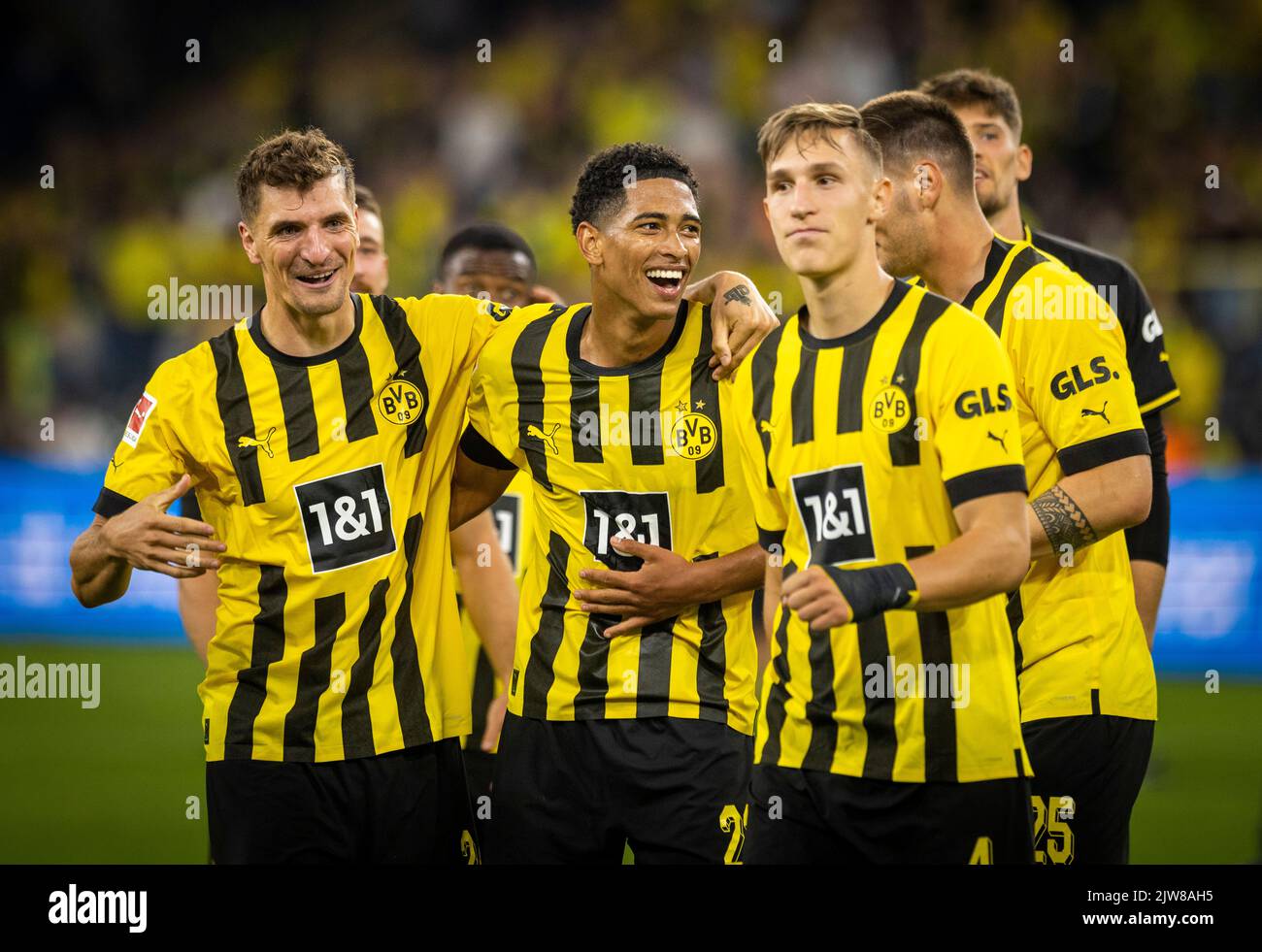 Thomas Meunier (BVB), Jude Bellingham (BVB), Nico Schlotterbeck (BVB ...