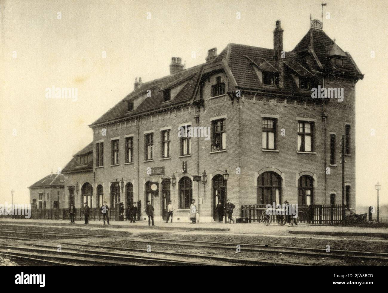 View of the platform of the N.B.D.S. station Xanten in Xanten (Germany ...