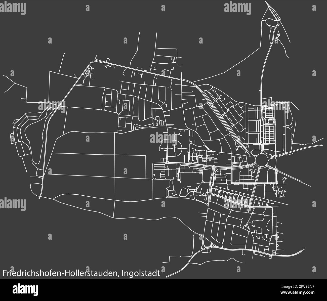 Street roads map of the FRIEDRICHSHOFEN-HOLLERSTAUDEN DISTRICT ...