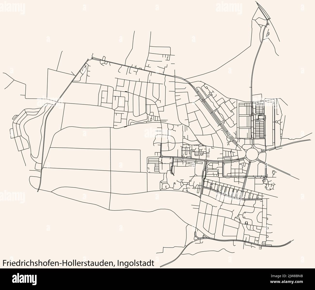 Street roads map of the FRIEDRICHSHOFEN-HOLLERSTAUDEN DISTRICT ...