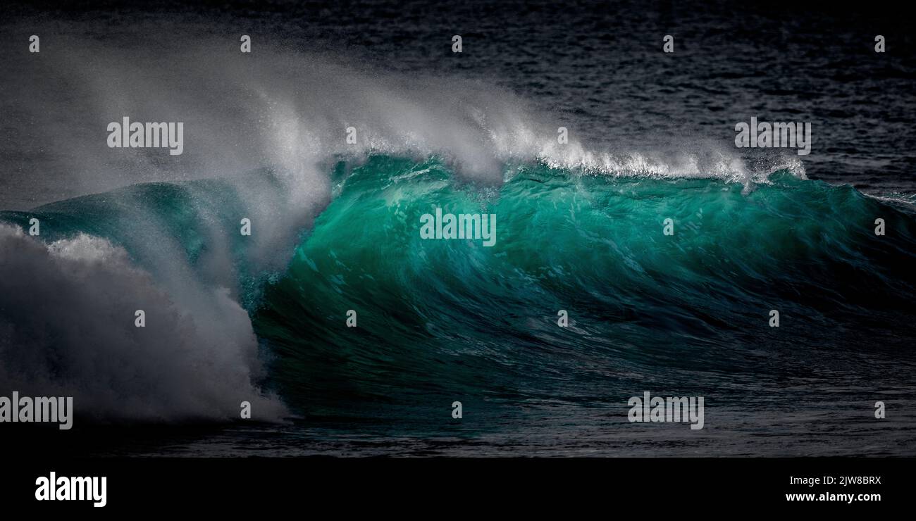 Amazing deep turquoise waves rolling in after a storm in Cornwall ...