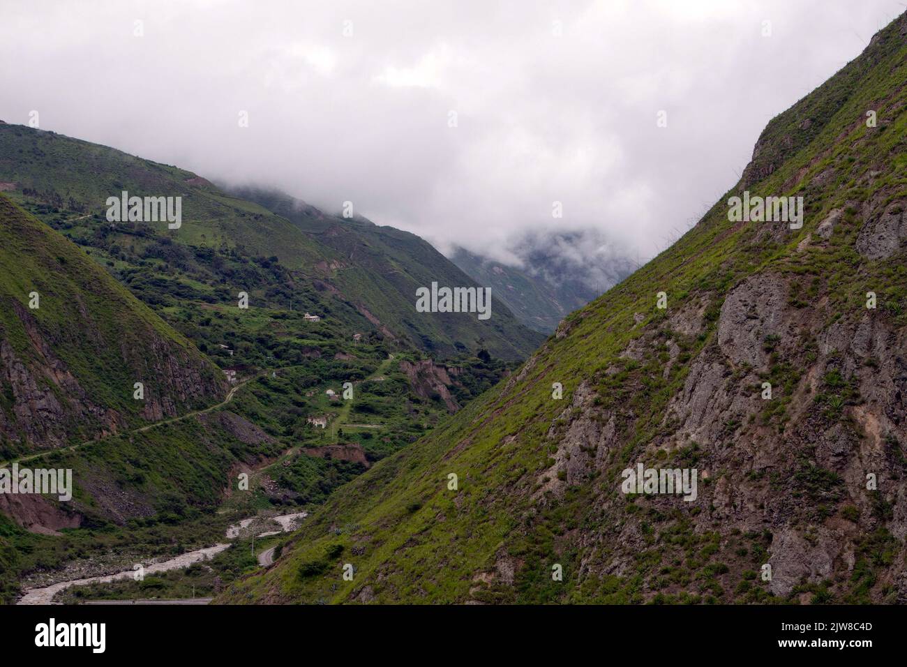 A beautiful view of the Rio Tarma river flowing between the two hills ...