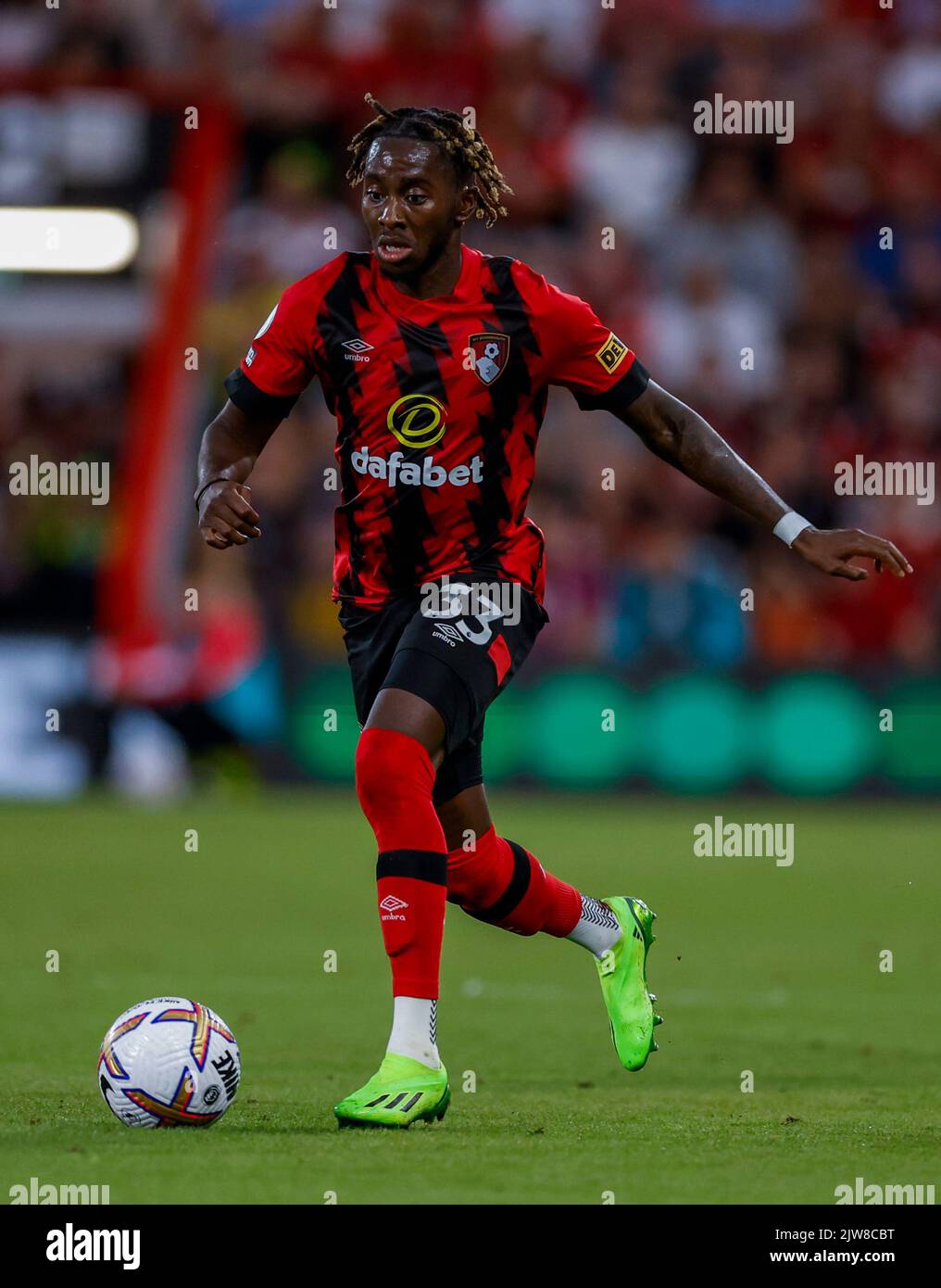 Bournemouth's Jordan Zemura in action during the Premier League match ...