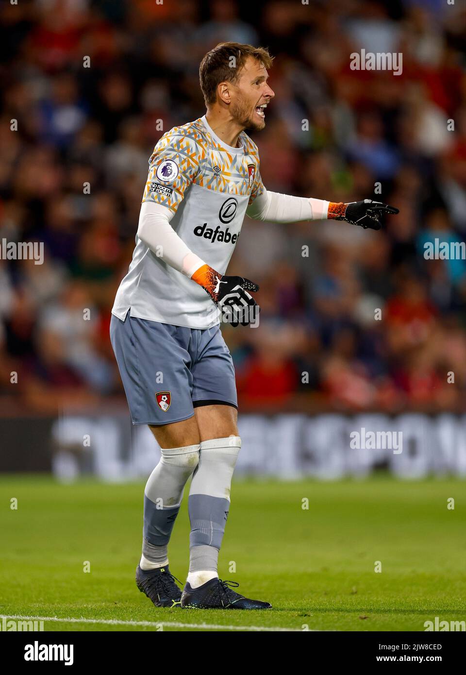 Bournemouth goalkeeper Neto in action during the Premier League match ...
