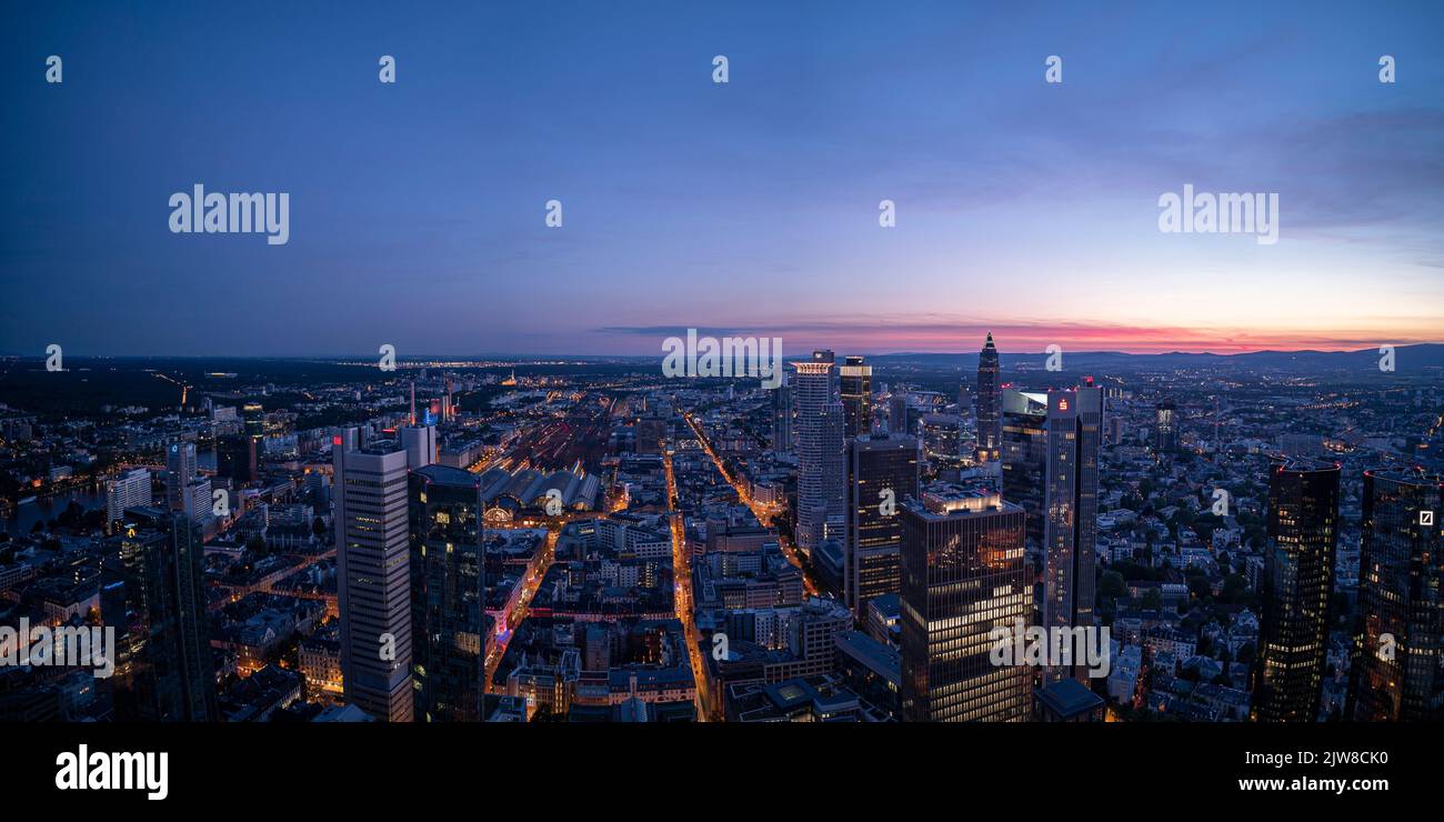 A tall buildings and skyscrapers with a sunset view background Stock ...