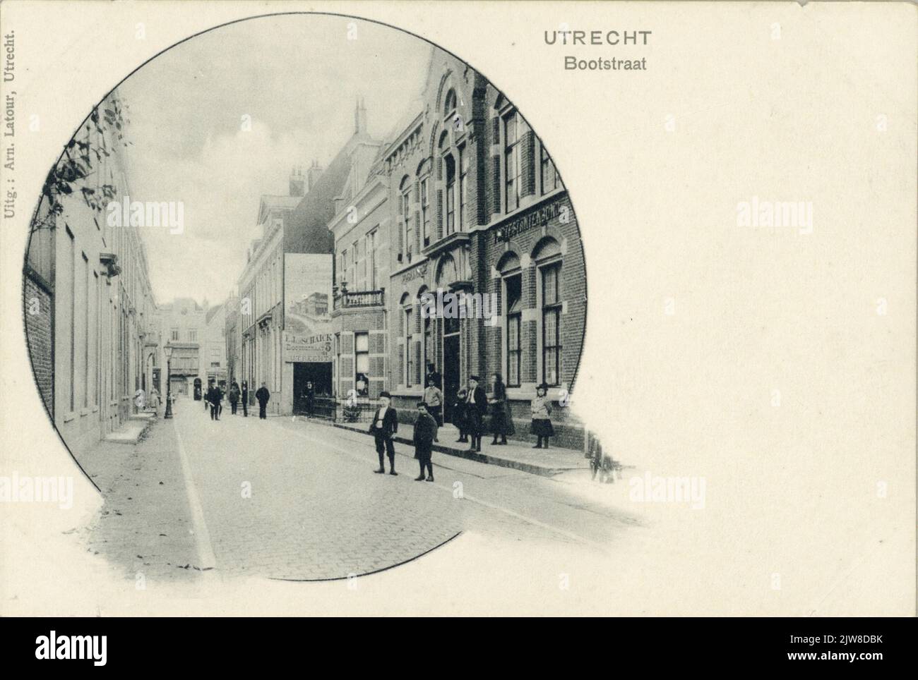 View in the Boothstraat in Utrecht in the direction of Voorstraat Stock ...