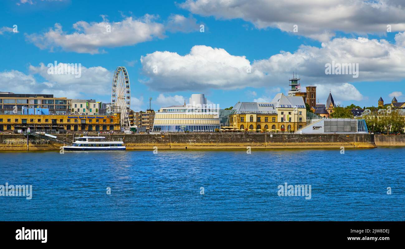 Cologne (Rheinauhafen), Germany - July 9. 2022: Beautiful rhine river ...