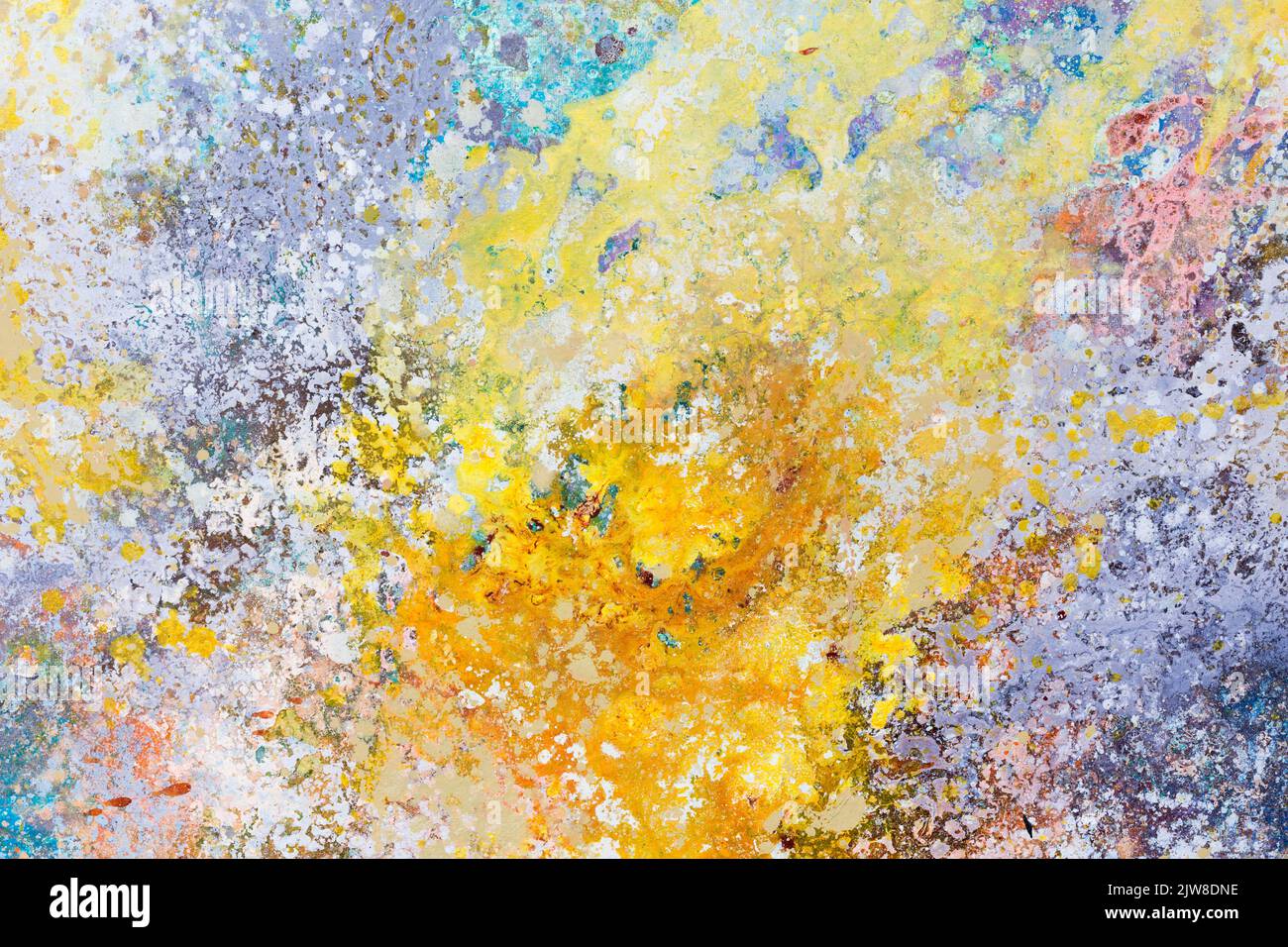 Abstract painting. Textured fragment of artwork. Spots of oil paint ...