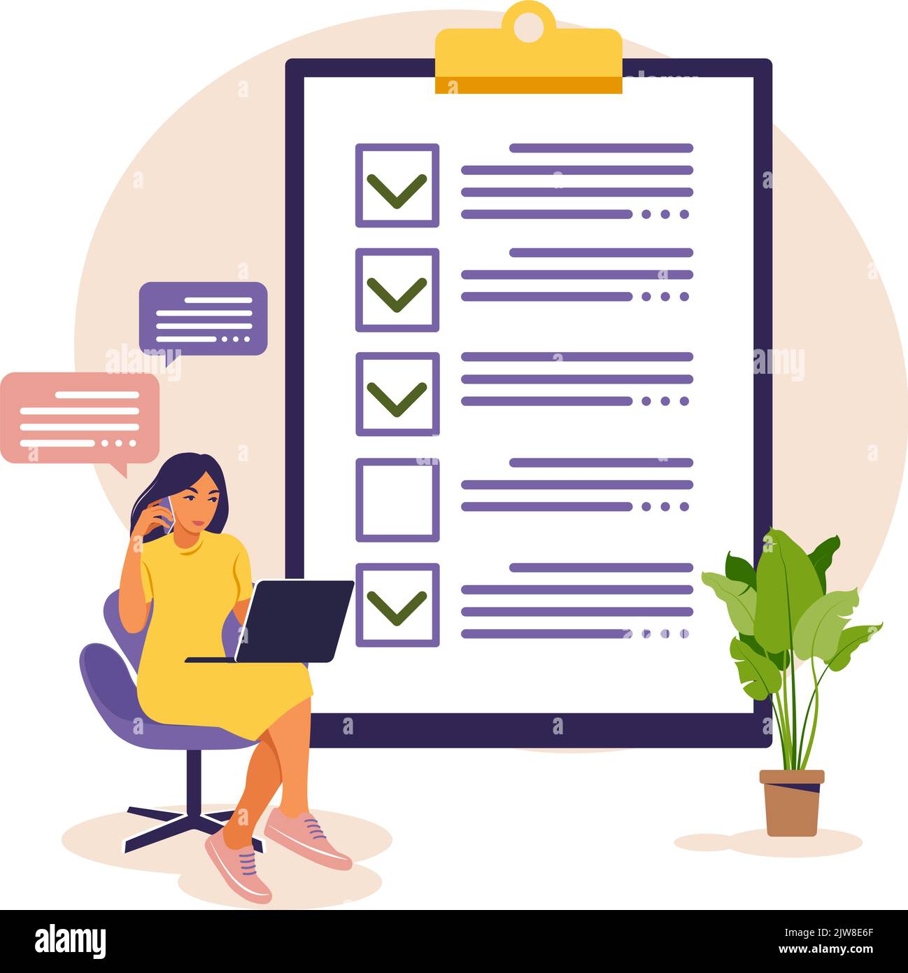 Checklist, to-do list vector illustration. List or notepad concept ...