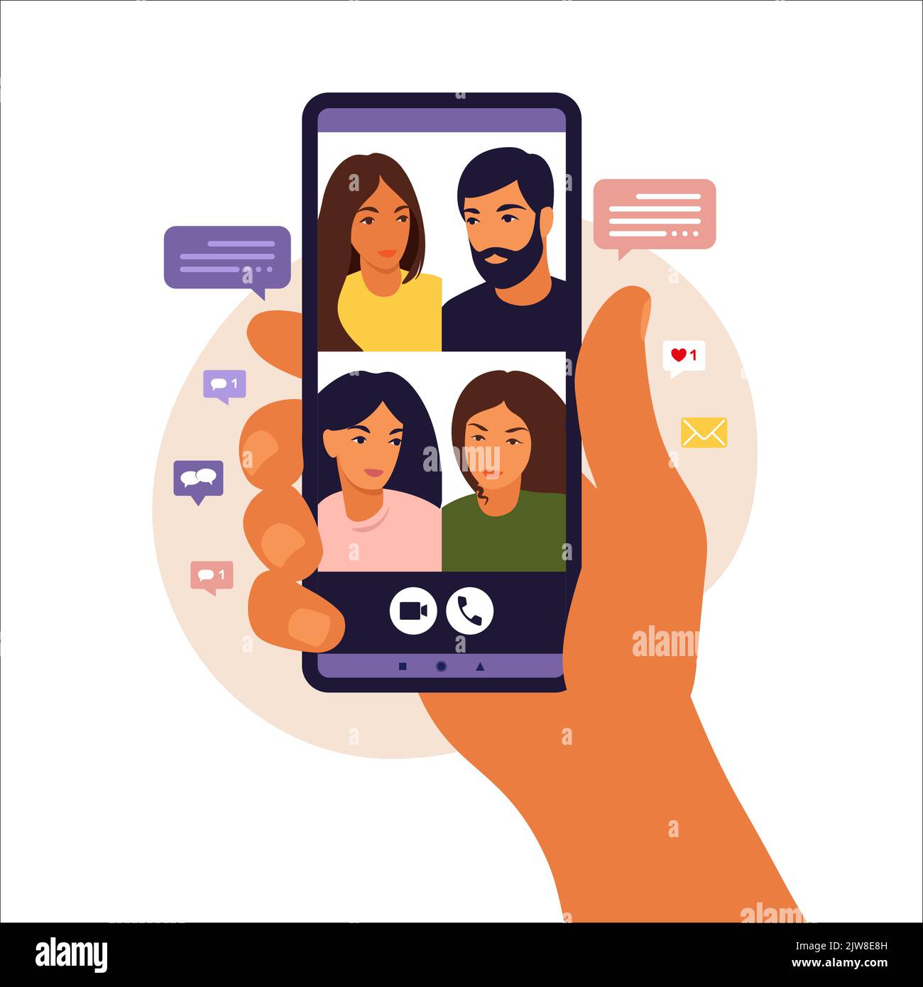 Women business video conference screen Stock Vector Images - Alamy