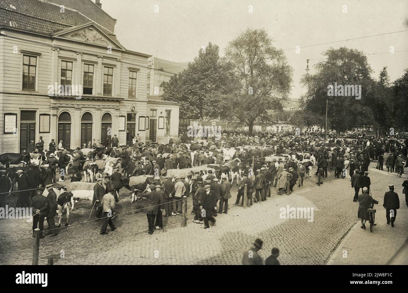 View of the Veemarkt on Vredenburg in Utrecht; On the left a part of ...