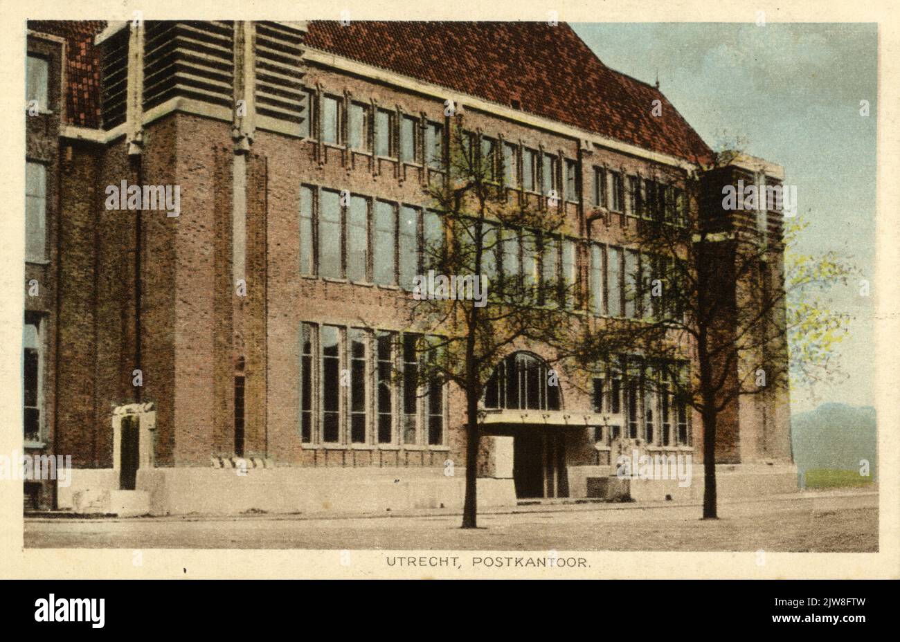 View of the facade of the main post office (Neude 11) in Utrecht.n.b ...