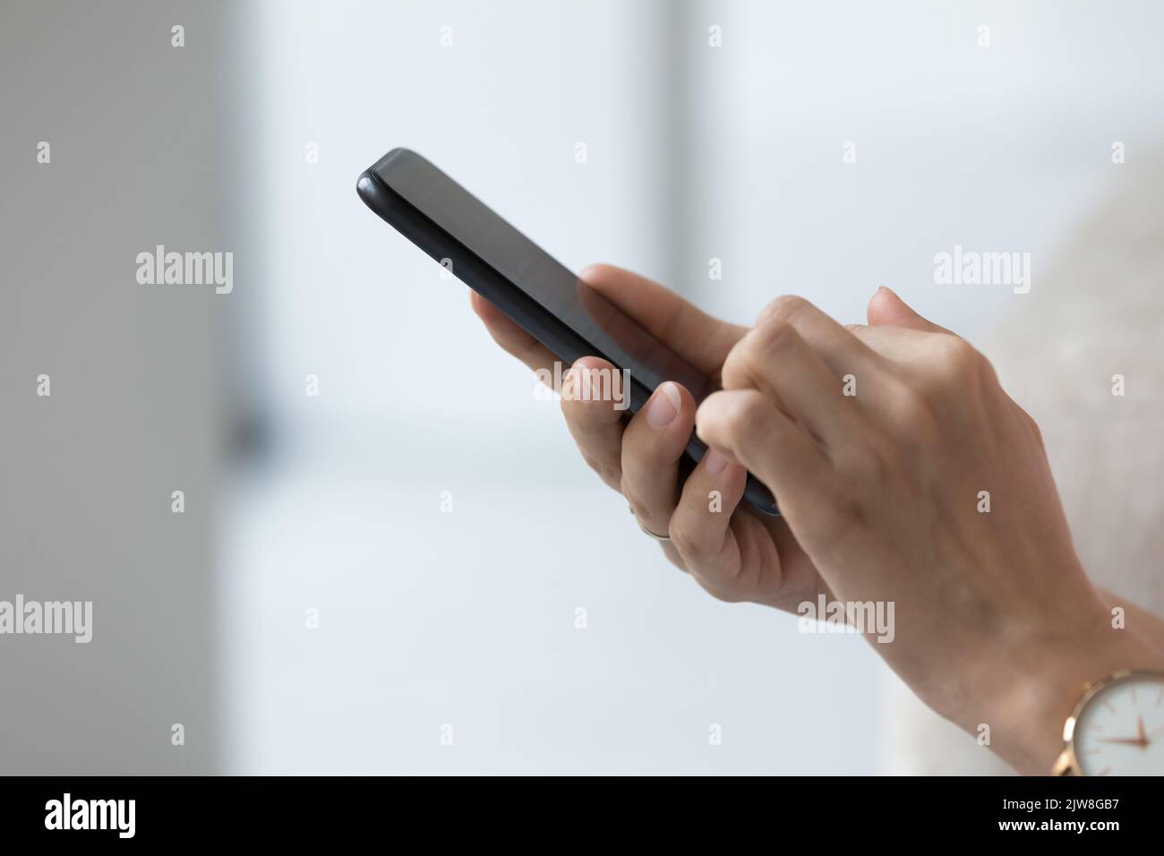 Female customer cellphone making online hi-res stock photography and ...