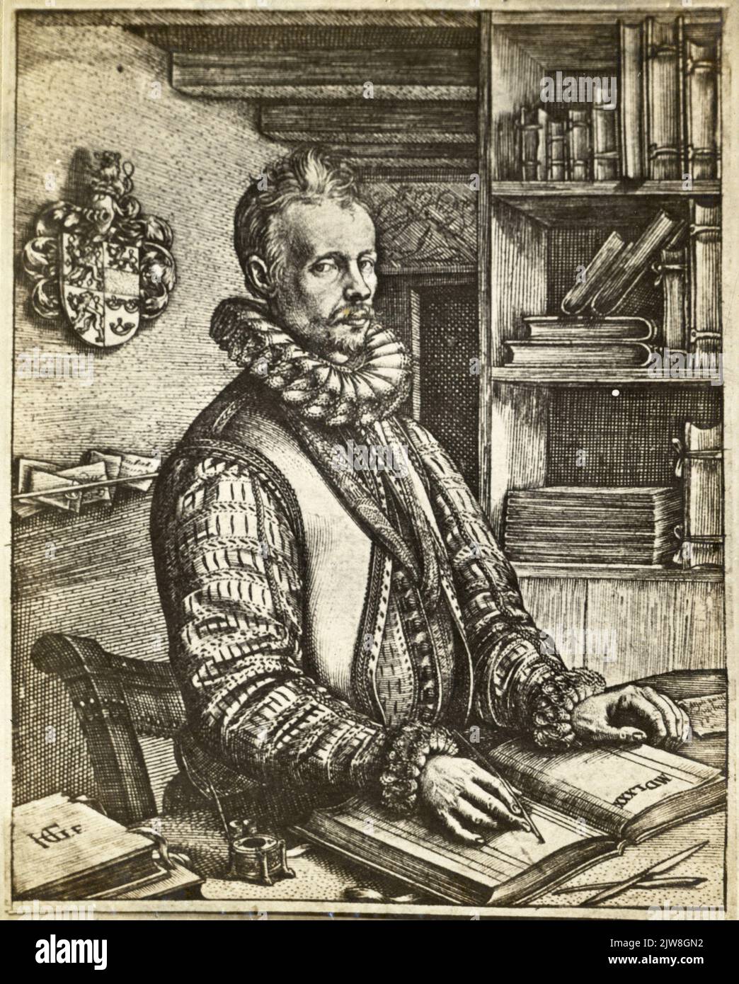 Portrait of D. van Goorle Sr., born ca. 1550, thesaurier of Adolf van ...