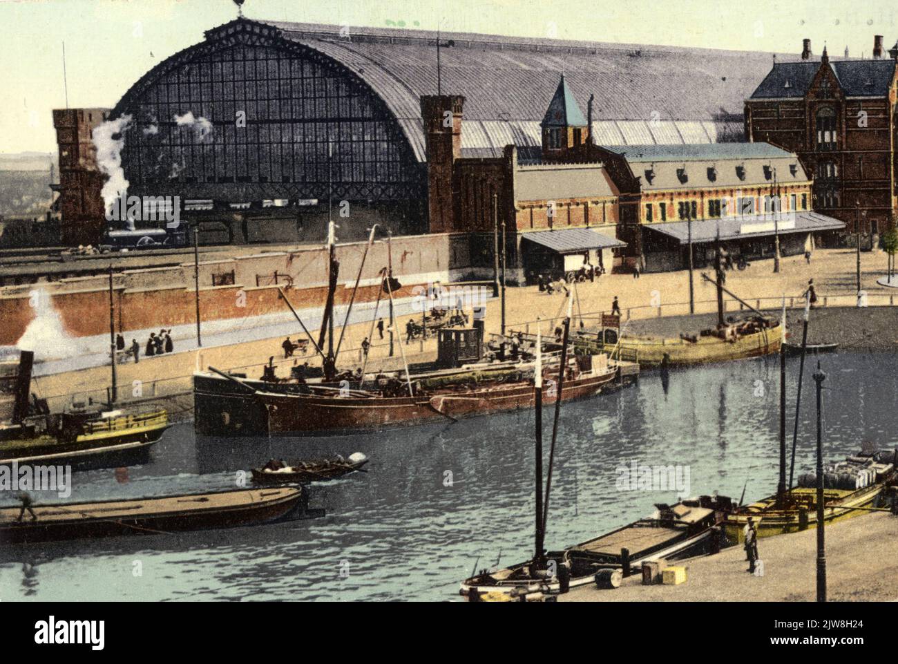 View of the west side of the platform hood and the ordering goods shed ...