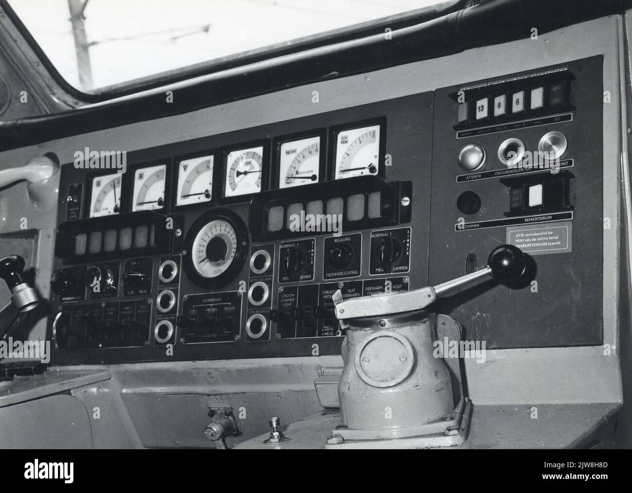 Image of the control panel in the steering position of a train set from ...