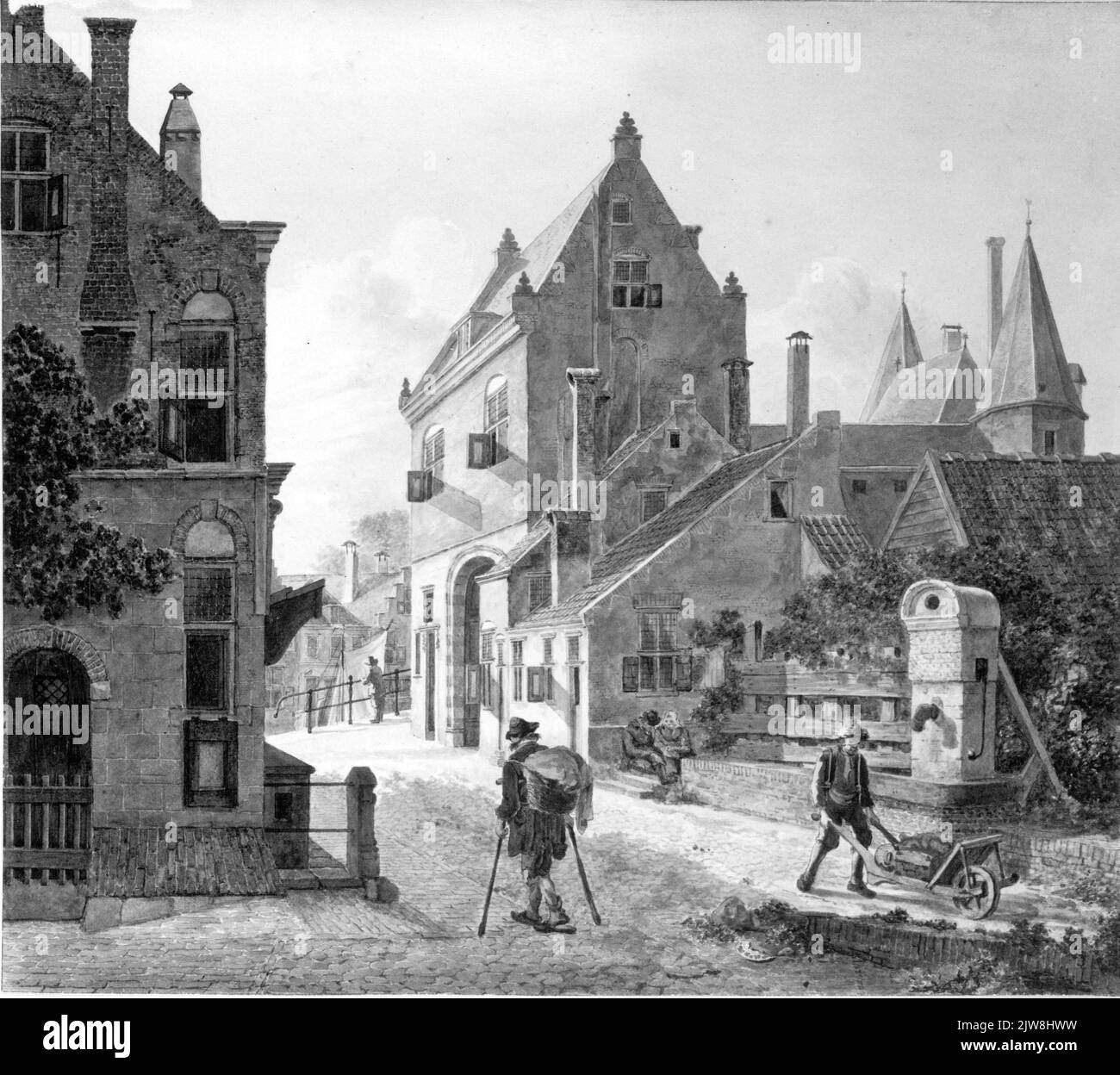 Face in the first Achterstraat in Utrecht in the direction of the ...