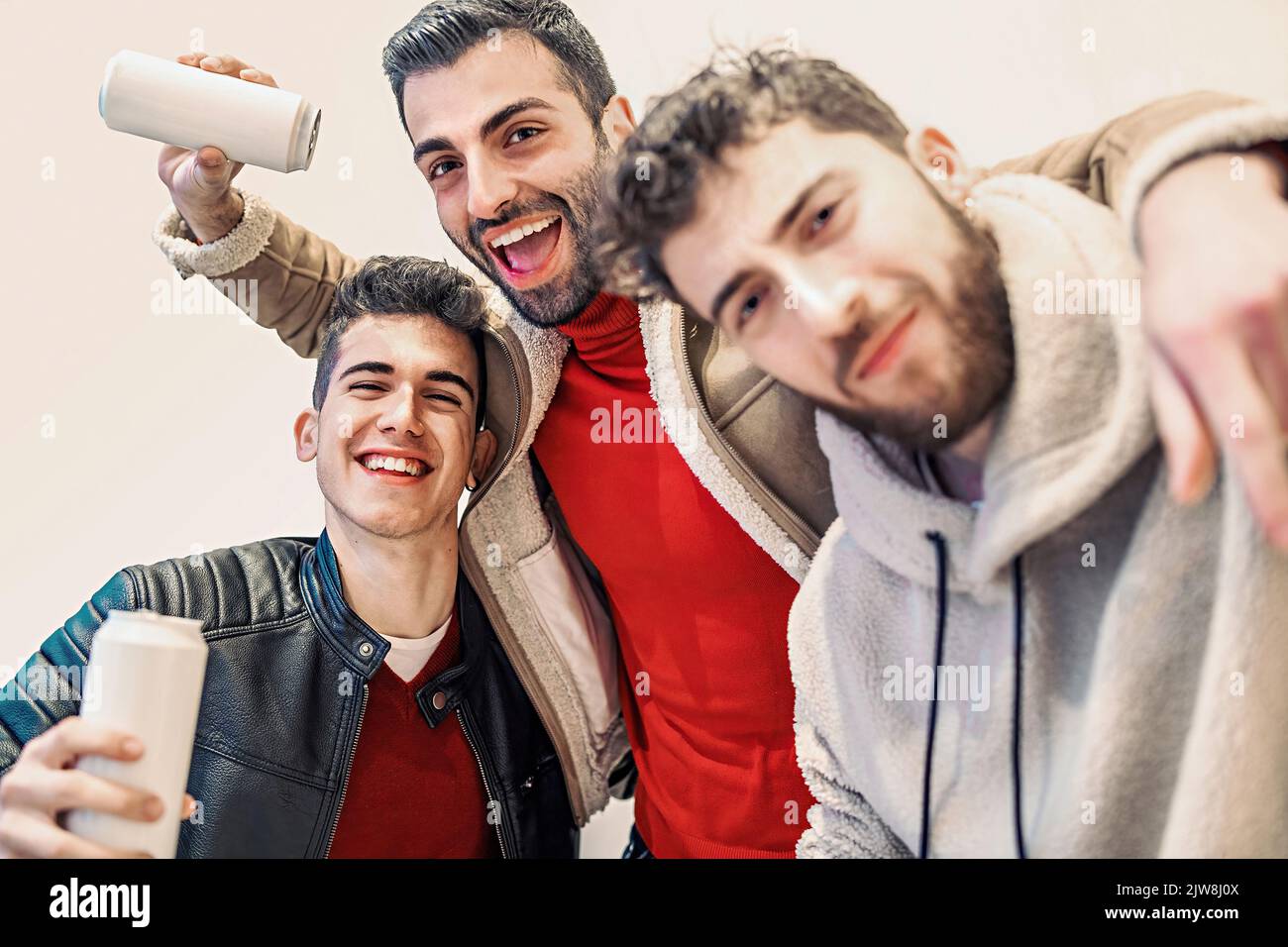 Excited guy looking camera laughing hi-res stock photography and images ...