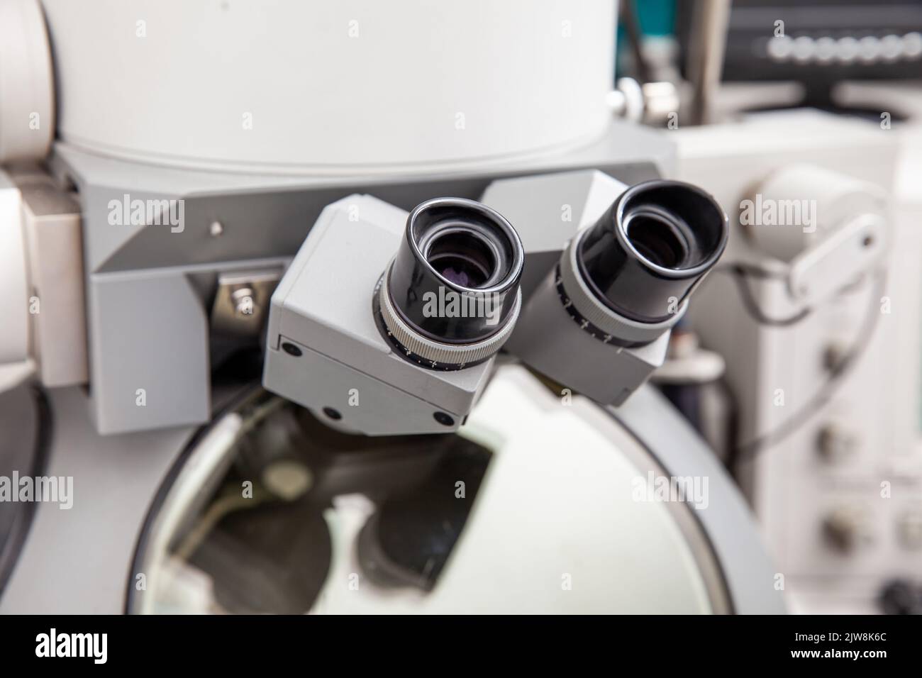Electron microscope in a scientific laboratory used for diagnosis and ...