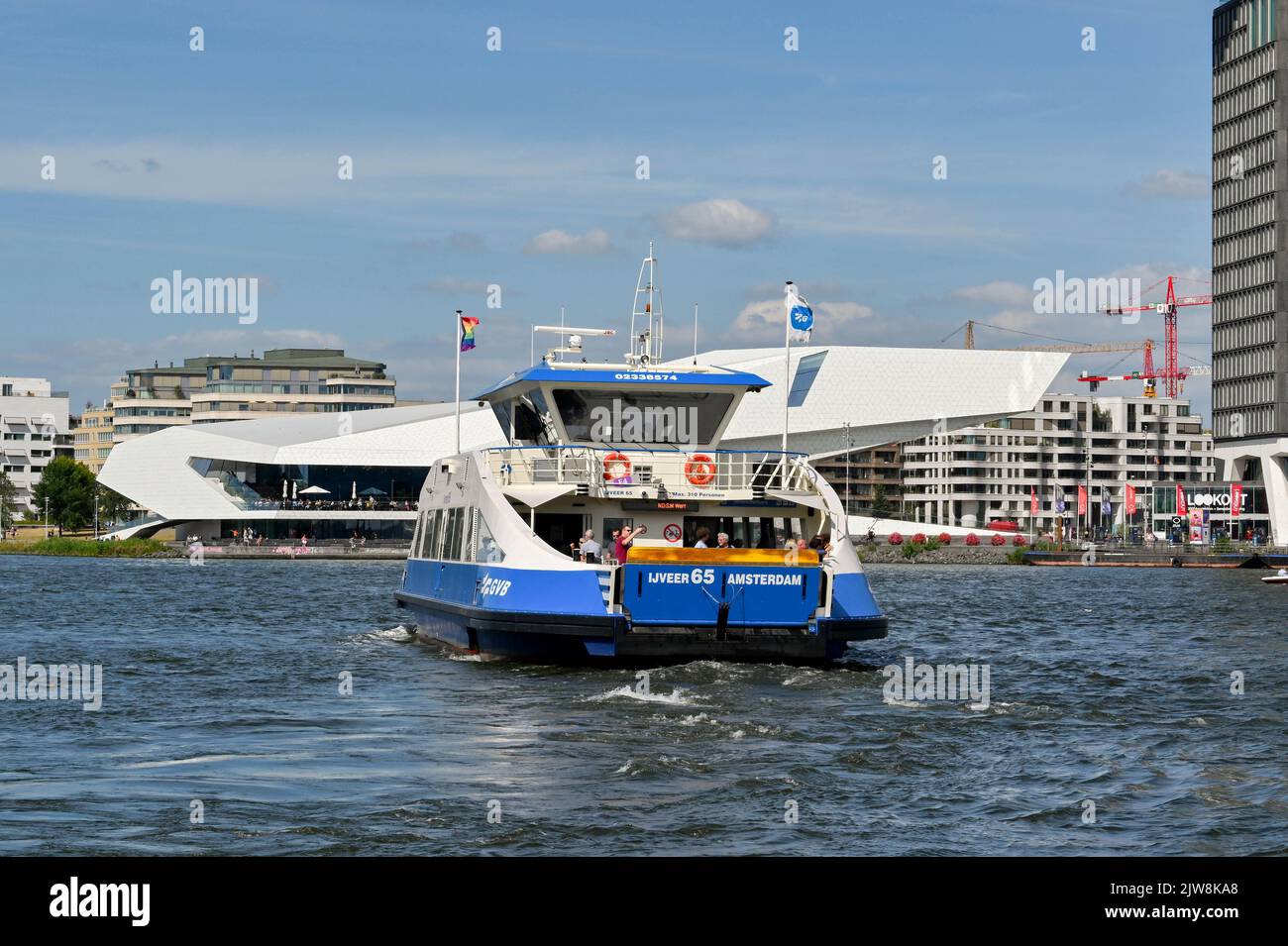 Amsterdam, Netherlands - August 2022: River ferry leaving the ...