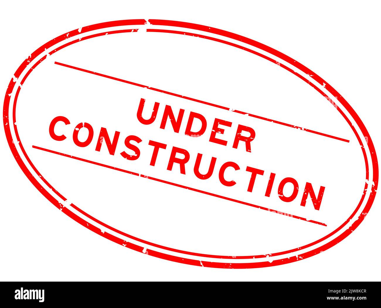 Grunge red under construction word oval rubber seal stamp on white background Stock Vector Image ...