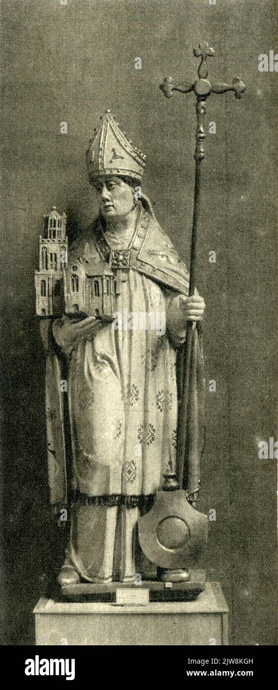Image of a statue of St. Willibrord at the exhibition of Early Medieval ...