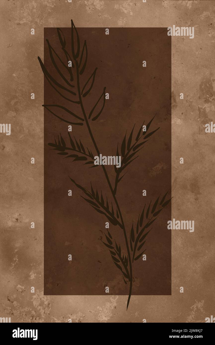 minimal foliage - digital painting Stock Photo - Alamy