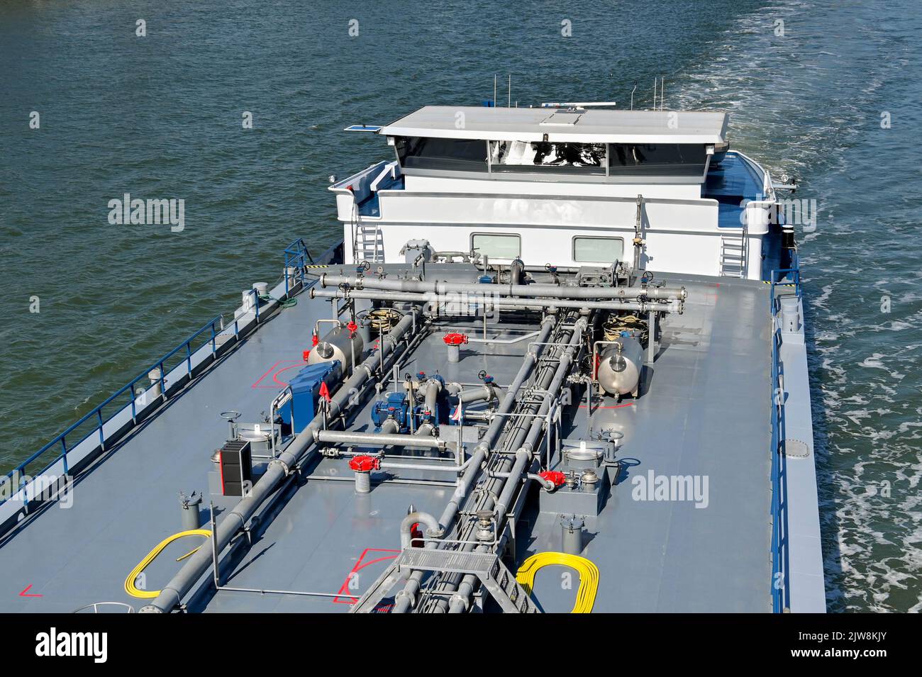 Rotterdam, Netherlands - August 2022: Industrial tanker barge sailing ...